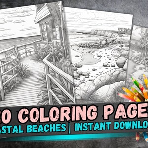Coastal Coloring Pages for Adults and Teens | Printable Coastal Theme ...