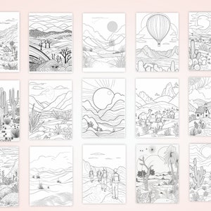 Boho Landscape Coloring Pages - Printable Nature Coloring Pages for ...