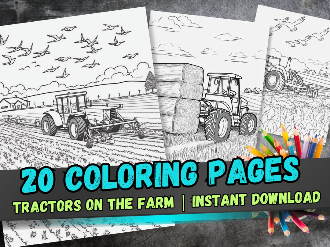 Farm Tractor Coloring Book for Kids | Printable Coloring Pages | Fun ...