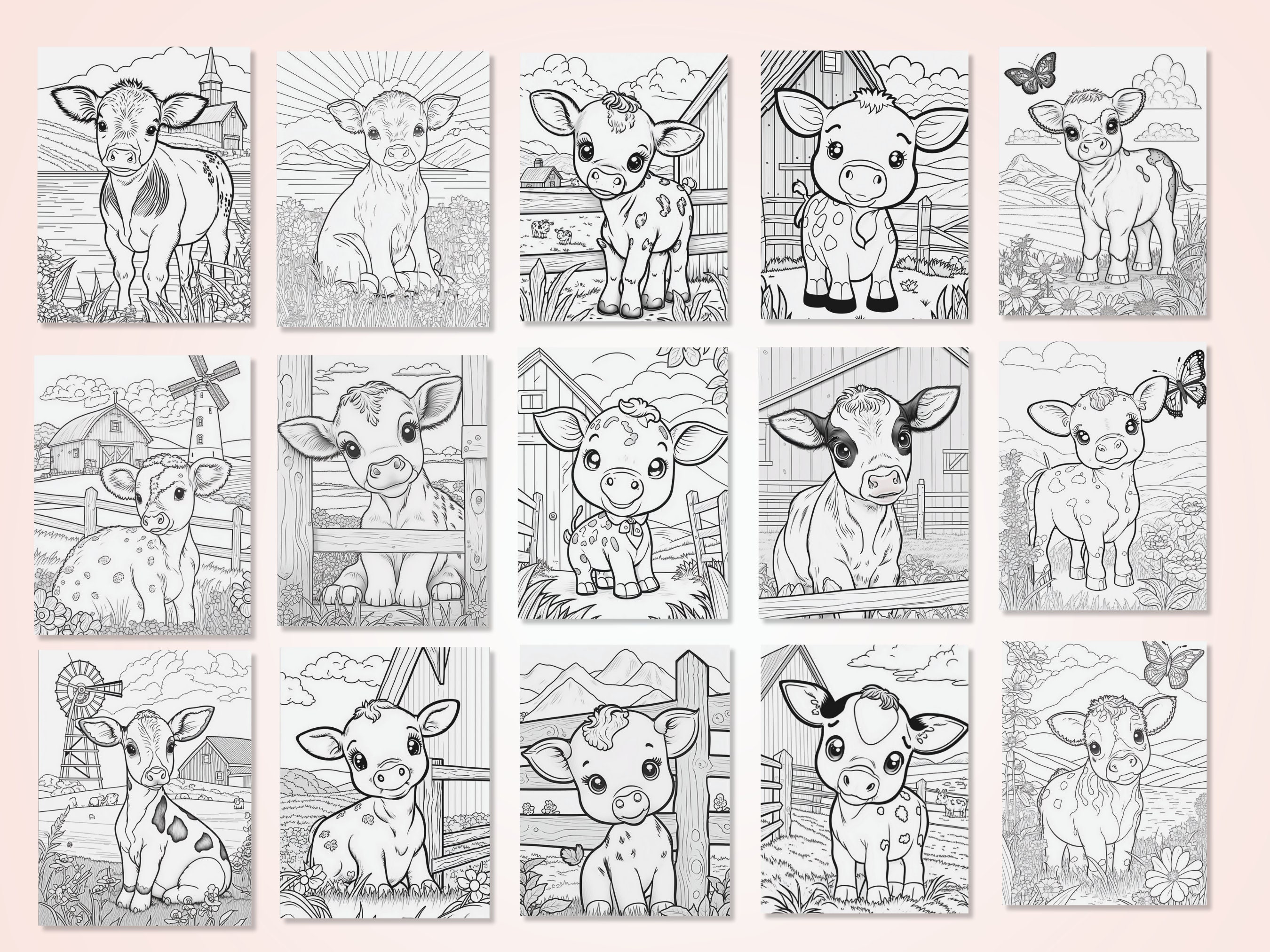 Cows Coloring Page for Adults & Kids | Printable Cow Coloring Pages ...