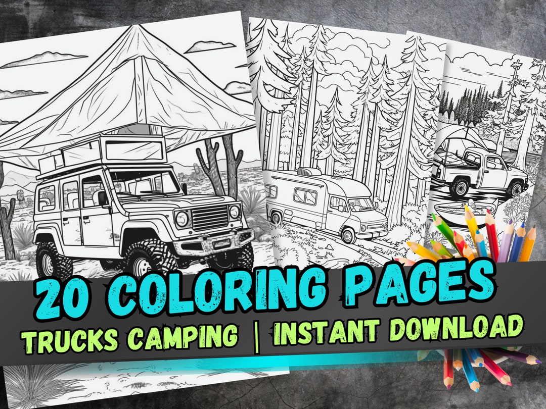 Camping Coloring Pages for Kids and Adults - Printable Camping ...
