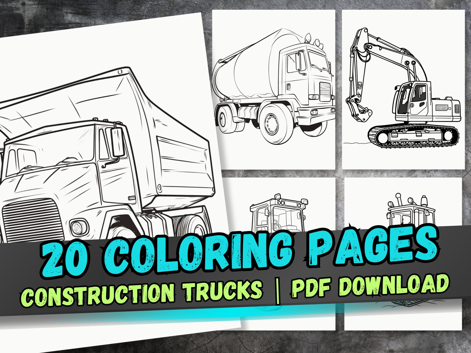 Construction Truck Coloring Book | Printable Kids Coloring Pages ...