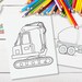 Construction Truck Line Drawn Coloring Book Printable Kids Coloring ...