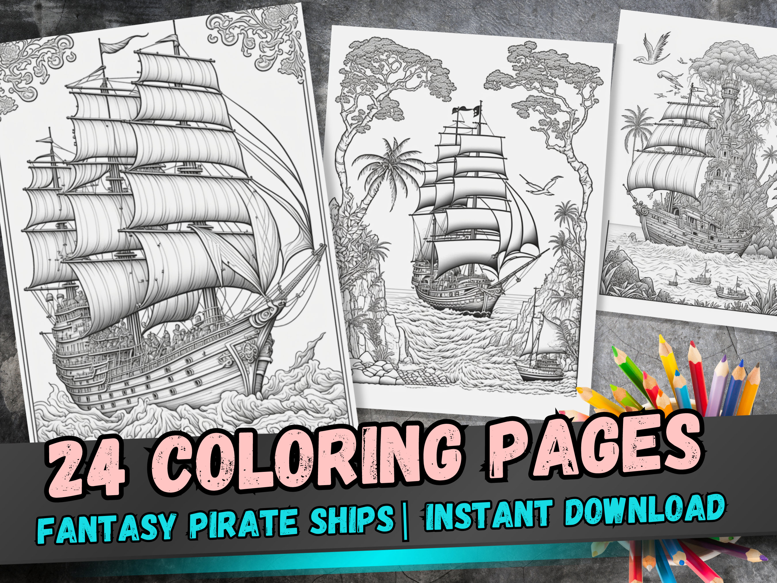 Pirate Ship Coloring Pages