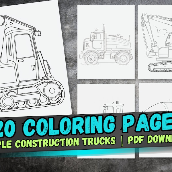 Dump Truck Coloring Pages - Etsy