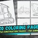 Construction Truck Line Drawn Coloring Book | Printable Kids Coloring ...