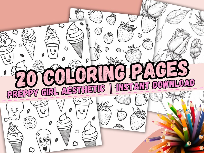 Get Creative With Our Preppy Aesthetic Coloring Pages - Perfect for ...