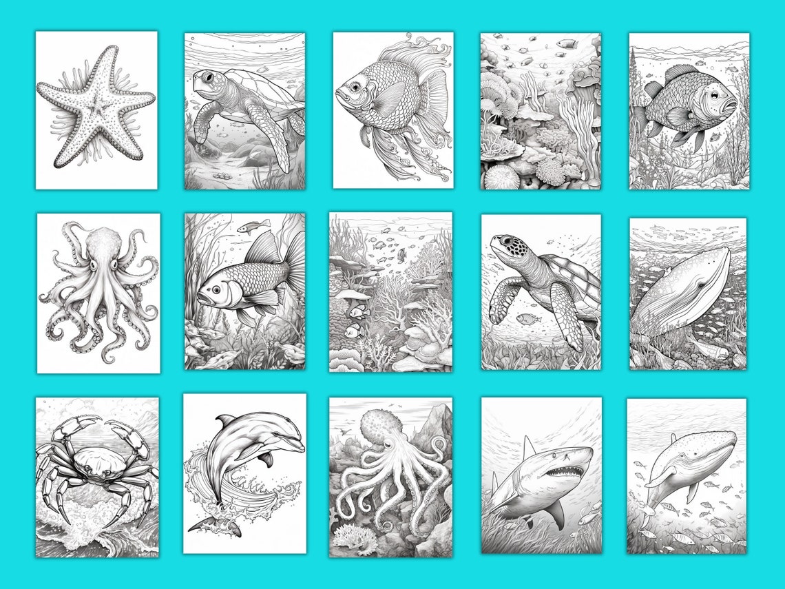 Deep Sea Coloring Pages for Kids Cute Drawings Underwater Princess ...