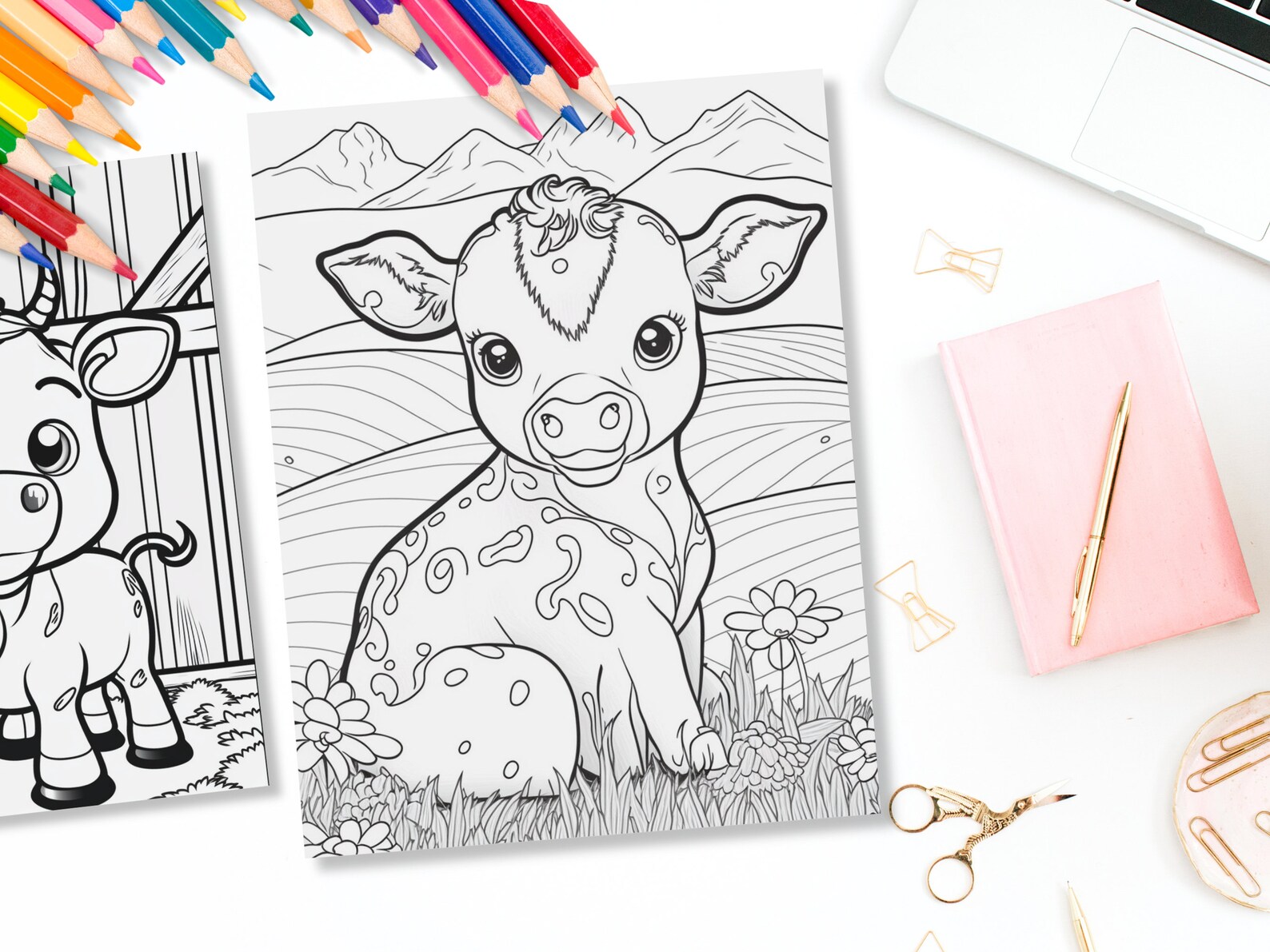 Cows Coloring Page for Adults & Kids | Printable Cow Coloring Pages ...