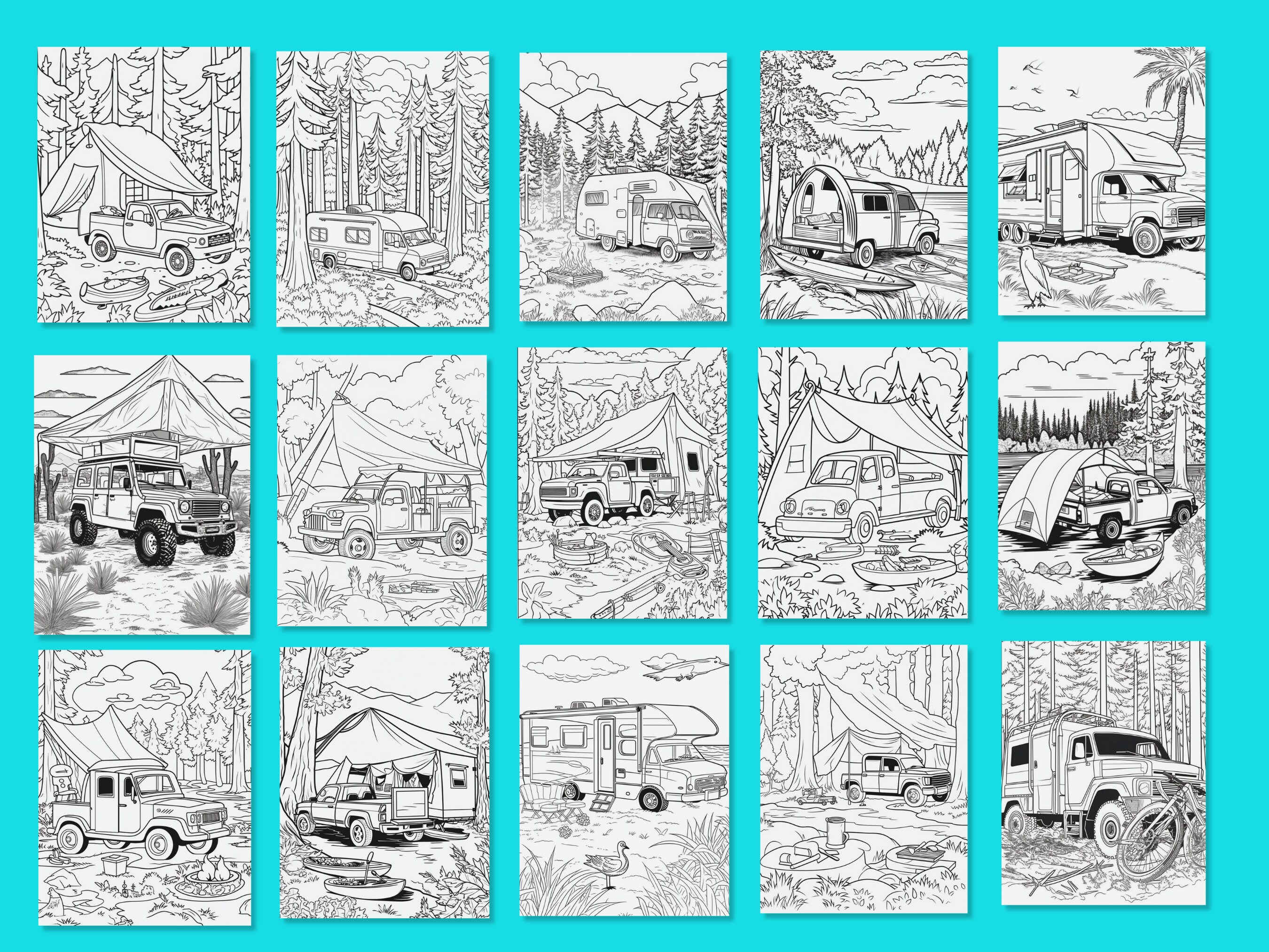 Camping Coloring Pages for Kids and Adults - Printable Camping ...