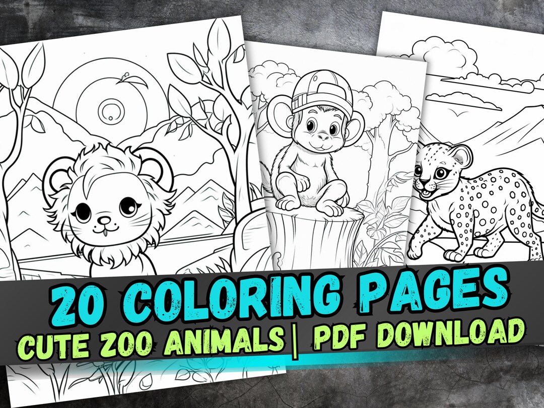 Cute Zoo Animal Coloring Pages Perfect for Kids and Adults Fun and ...