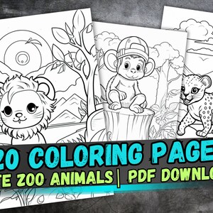 Cute Zoo Animal Coloring Pages Perfect for Kids and Adults Fun and ...