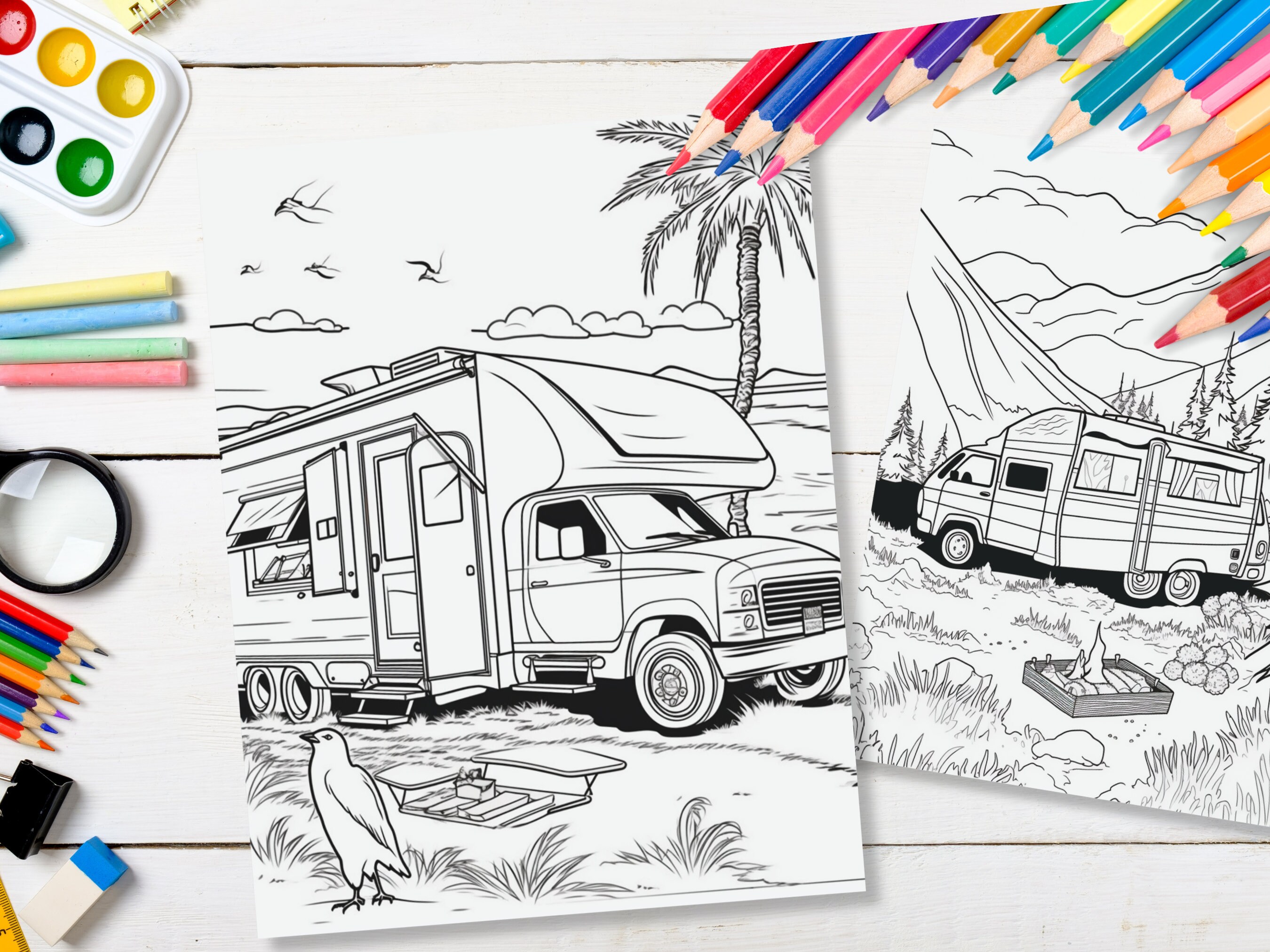 Camping Coloring Pages for Kids and Adults - Printable Camping ...