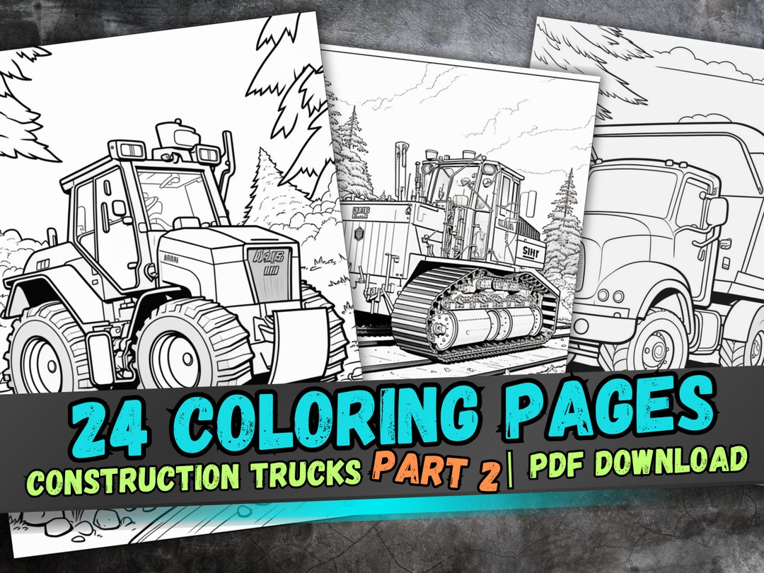 Get Creative With Construction Coloring Pages - Printable Set of 24 ...