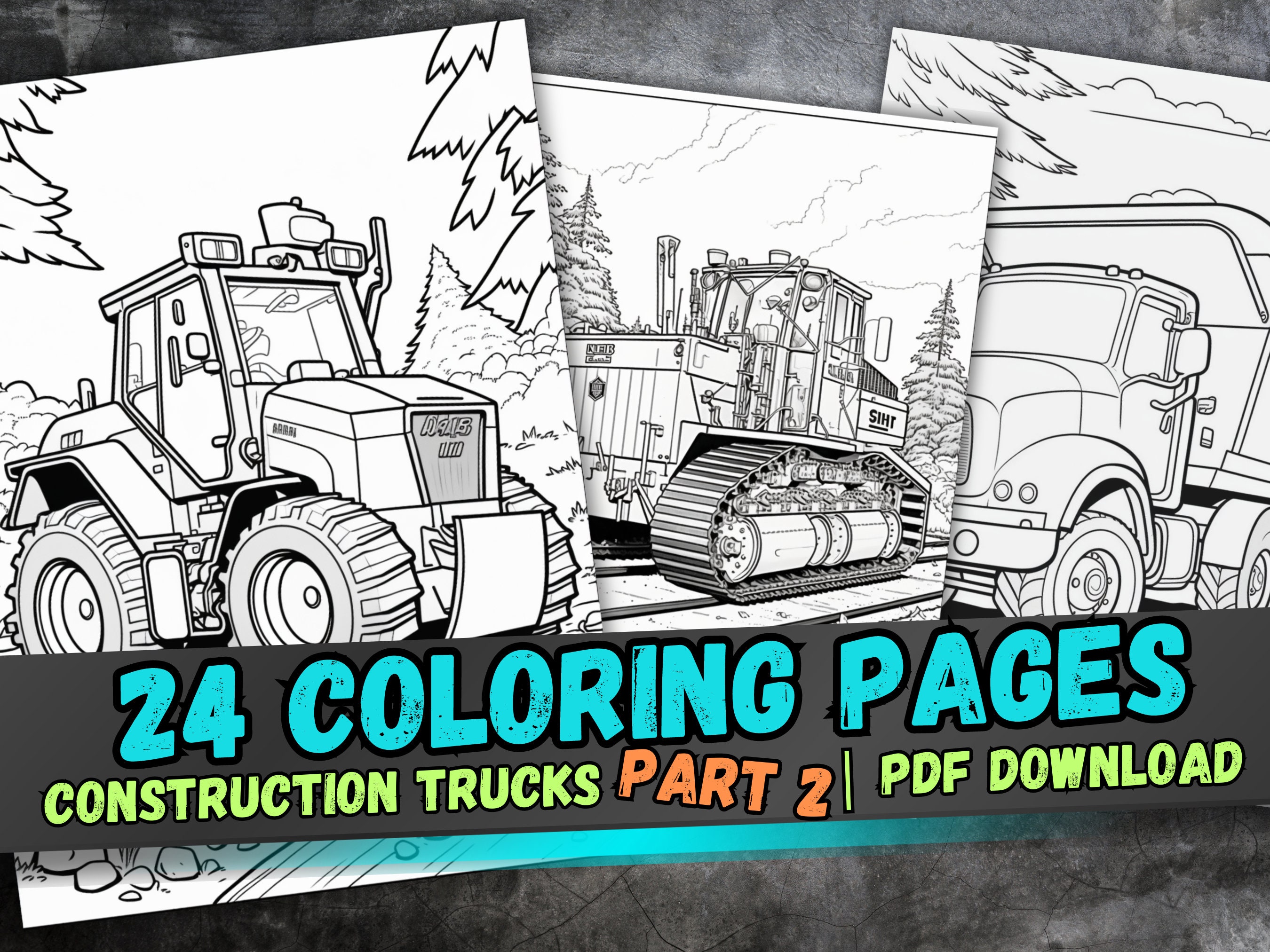 Get Creative With Construction Coloring Pages - Printable Set of 24 ...