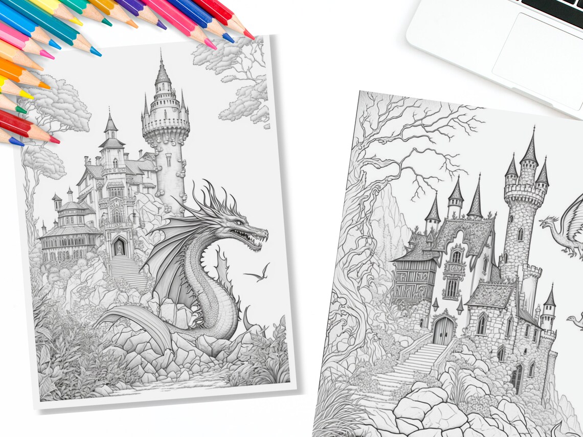 Printable Dragon Castle Coloring Pages - Fun and Creative Coloring ...