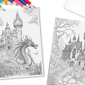 Printable Dragon Castle Coloring Pages - Fun and Creative Coloring ...