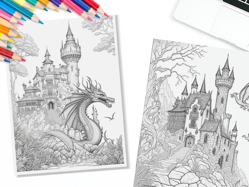Printable Dragon Castle Coloring Pages - Fun and Creative Coloring ...