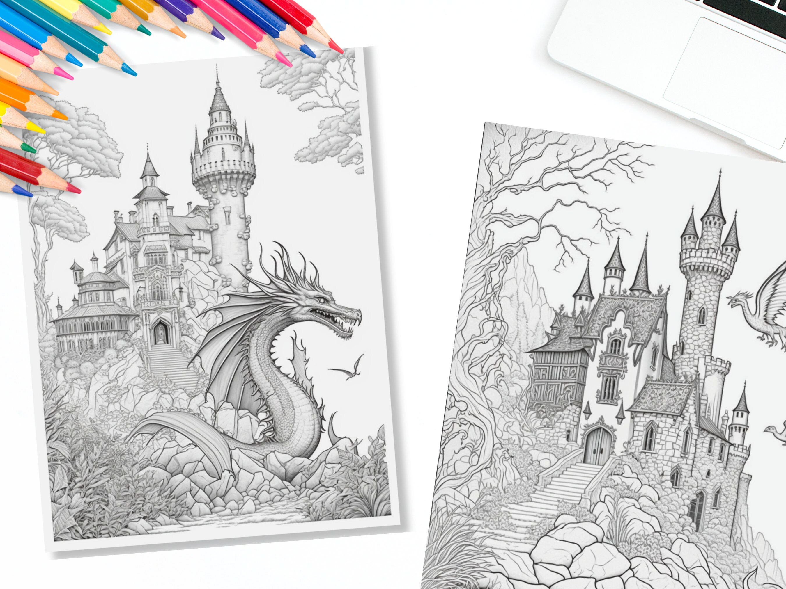 Printable Dragon Castle Coloring Pages - Fun and Creative Coloring ...