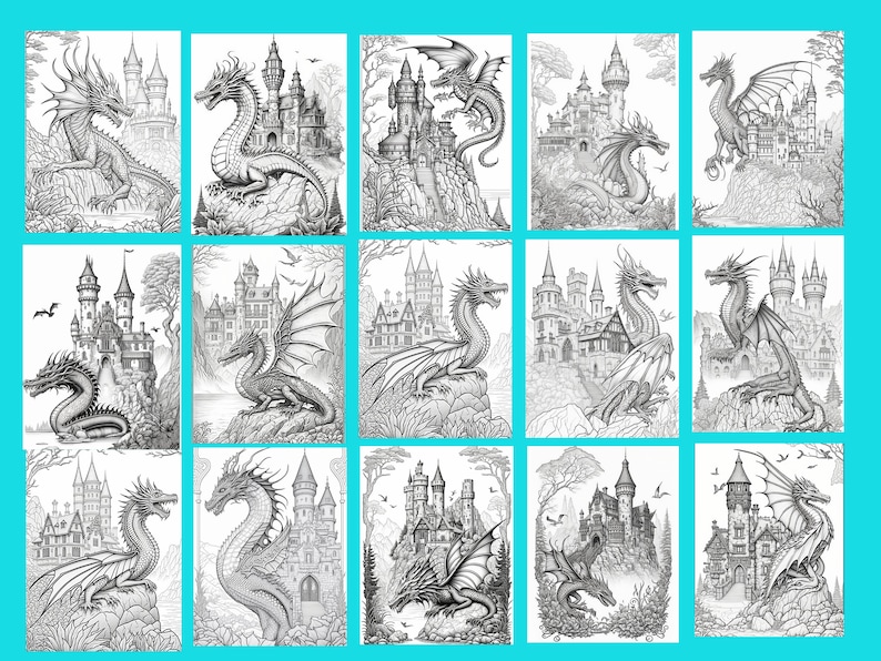 Printable Dragon Castle Coloring Pages - Fun and Creative Coloring ...