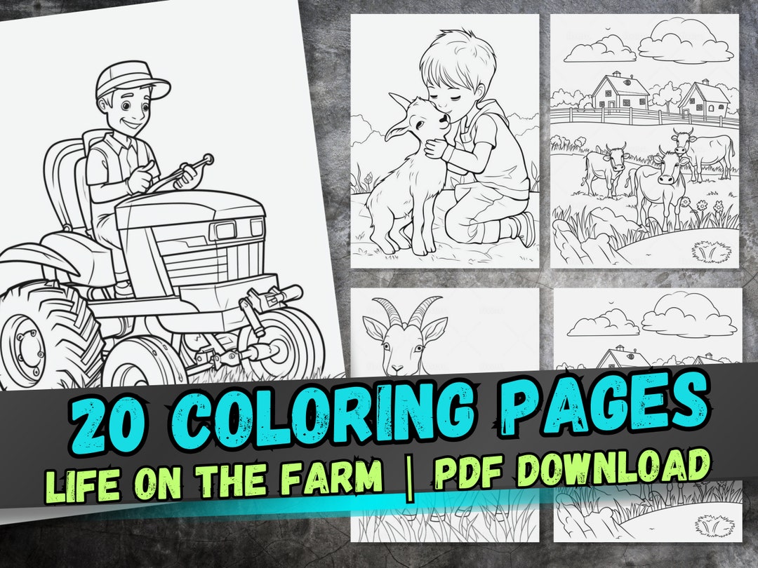 Farm Life Coloring Book for Kids - Printable Digital Download With Fun ...