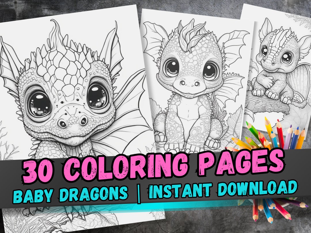 30 Baby Dragon Coloring Pages for Kids and Adults - Printable Fantasy ...