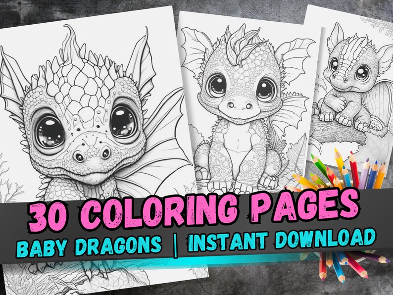 30 Baby Dragon Coloring Pages for Kids and Adults - Printable Fantasy ...