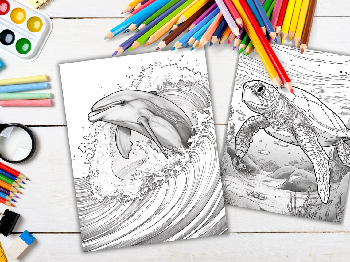 Deep Sea Coloring Pages for Adults and Teens Printable Coastal Theme ...