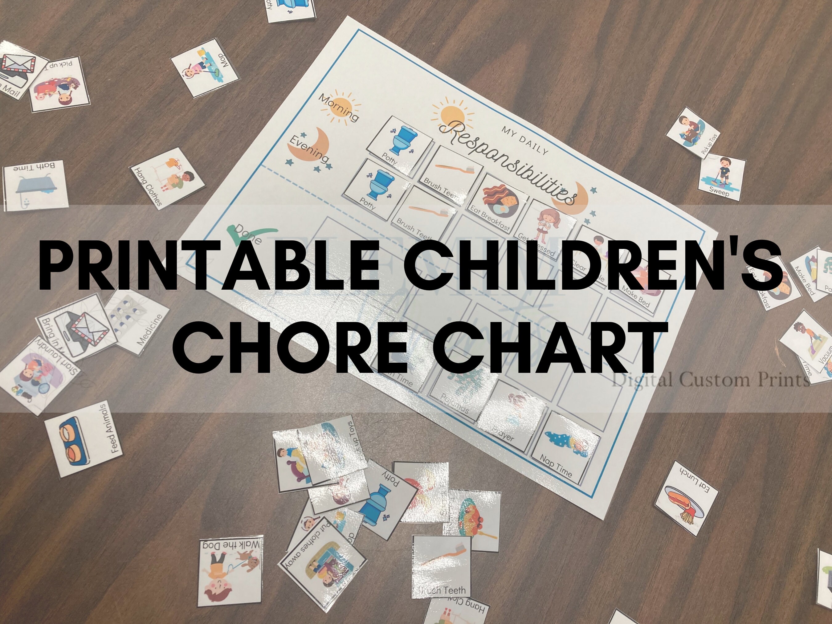 Kids Daily Responsibilities Chart, Daily Chore Chart Morning/evening ...