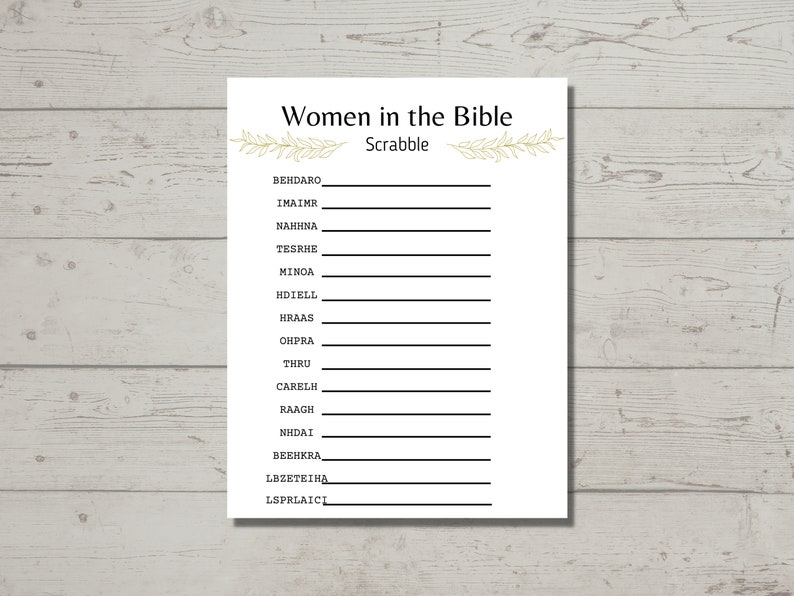 Women in the Bible Word Search & Scrabble Games (digital Download) - Etsy