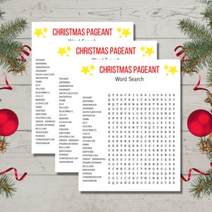Christmas Pageant Word Search Printable Word Search Answer - Etsy