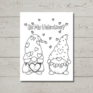 Happy Valentine's Day Word Search & Gnome Coloring Sheet, Printable ...