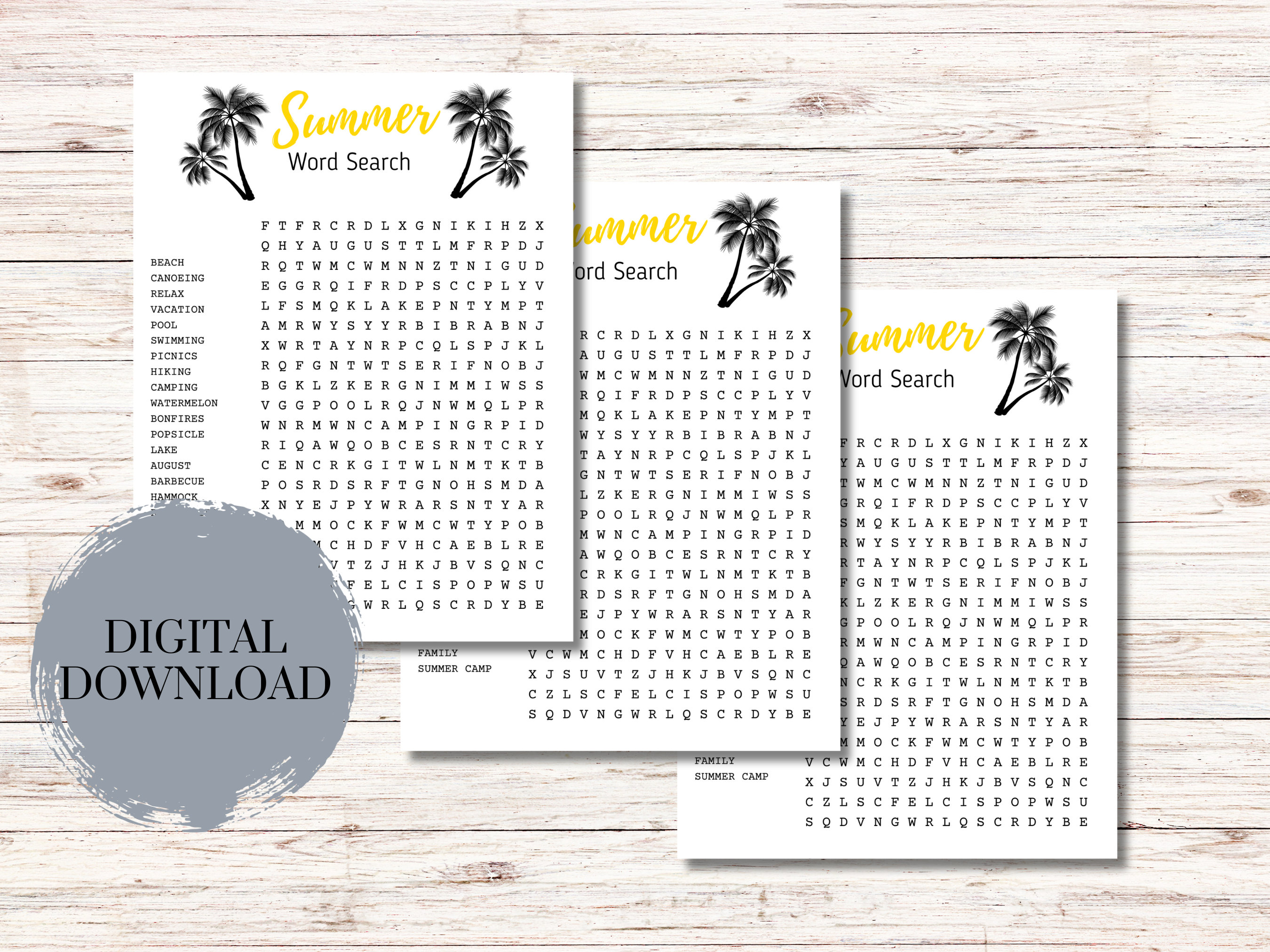 Summer Word Search Puzzle, Summer Scrabble, Summer Games, Printable ...