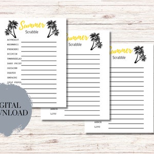 Summer Word Search Puzzle, Summer Scrabble, Summer Games, Printable ...