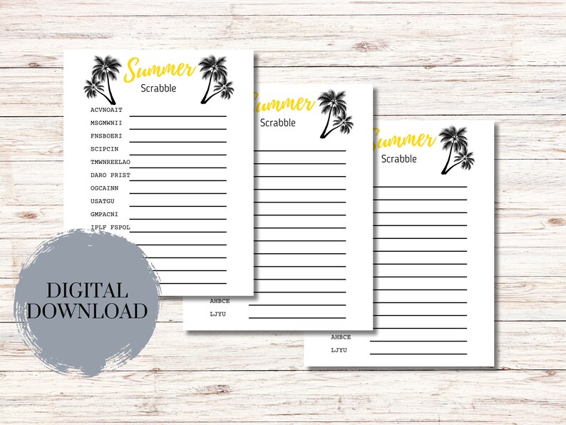 Summer Word Search Puzzle, Summer Scrabble, Summer Games, Printable ...