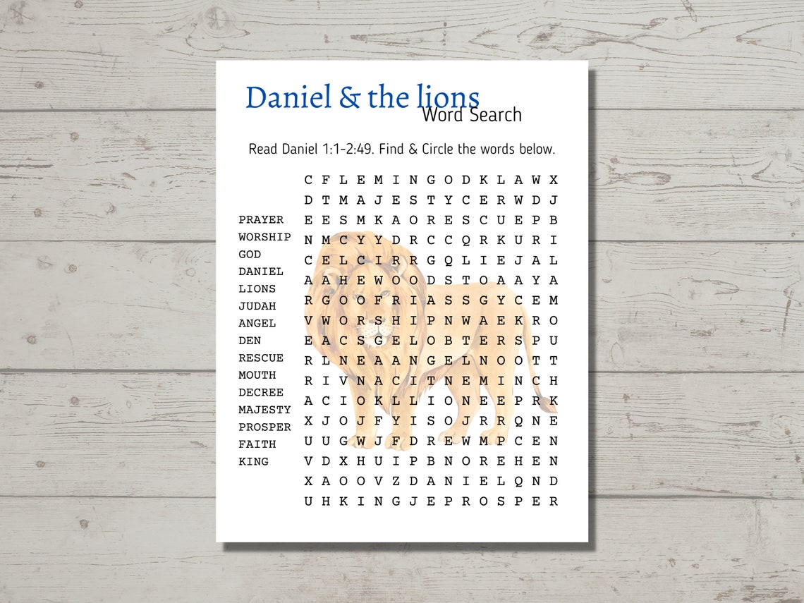 Daniel and the Lions Bible Games, Kids Word Search, Scrabble (digital ...