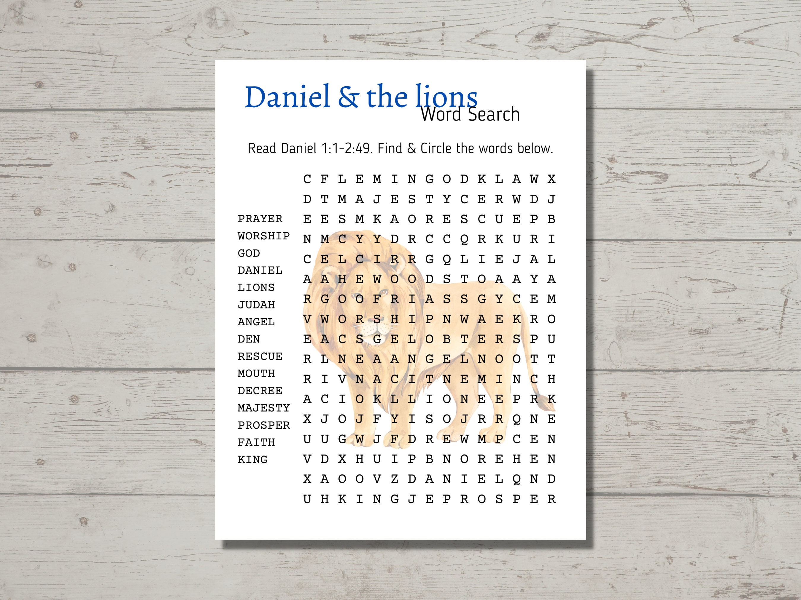 Daniel and the Lions Bible Games, Kids Word Search, Scrabble (digital ...