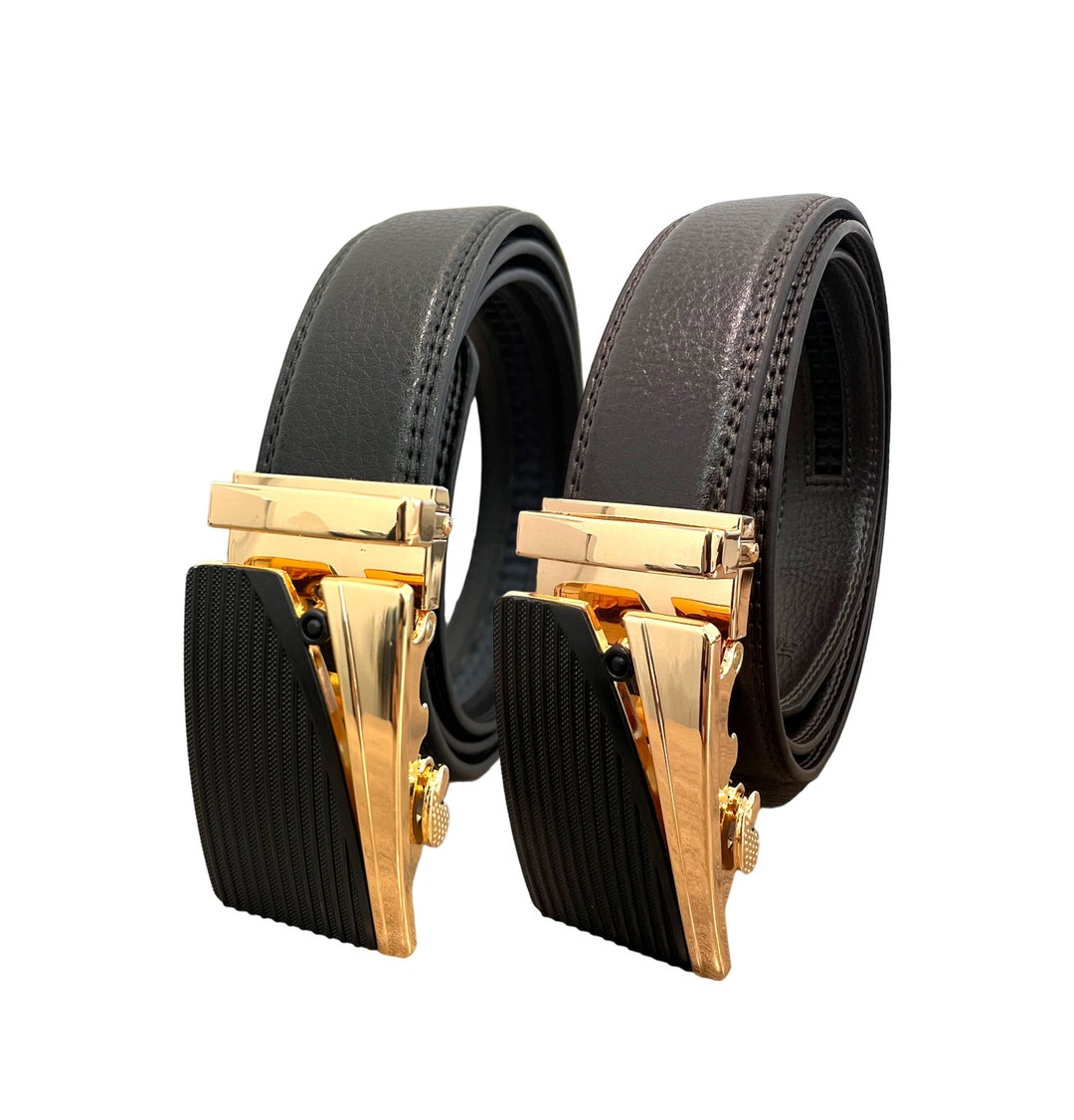 Men's Click Ratchet Belt Sliding Buckle Adjustable Trim to Exact Fit ...