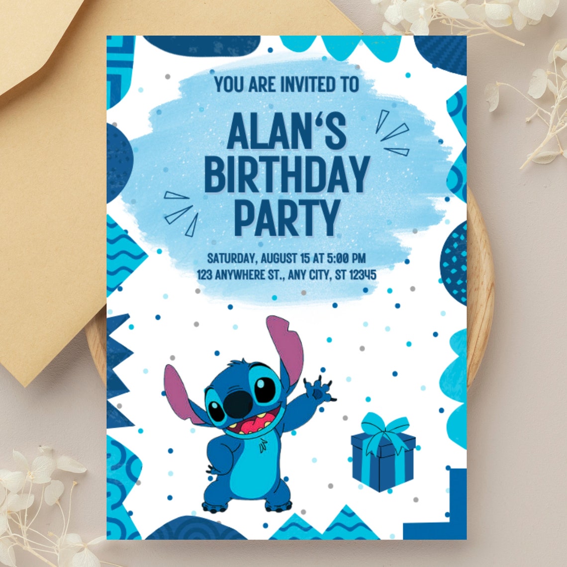 Stitch Birthday Invitation Template, Stitch Invite, Stitch Party Invite ...