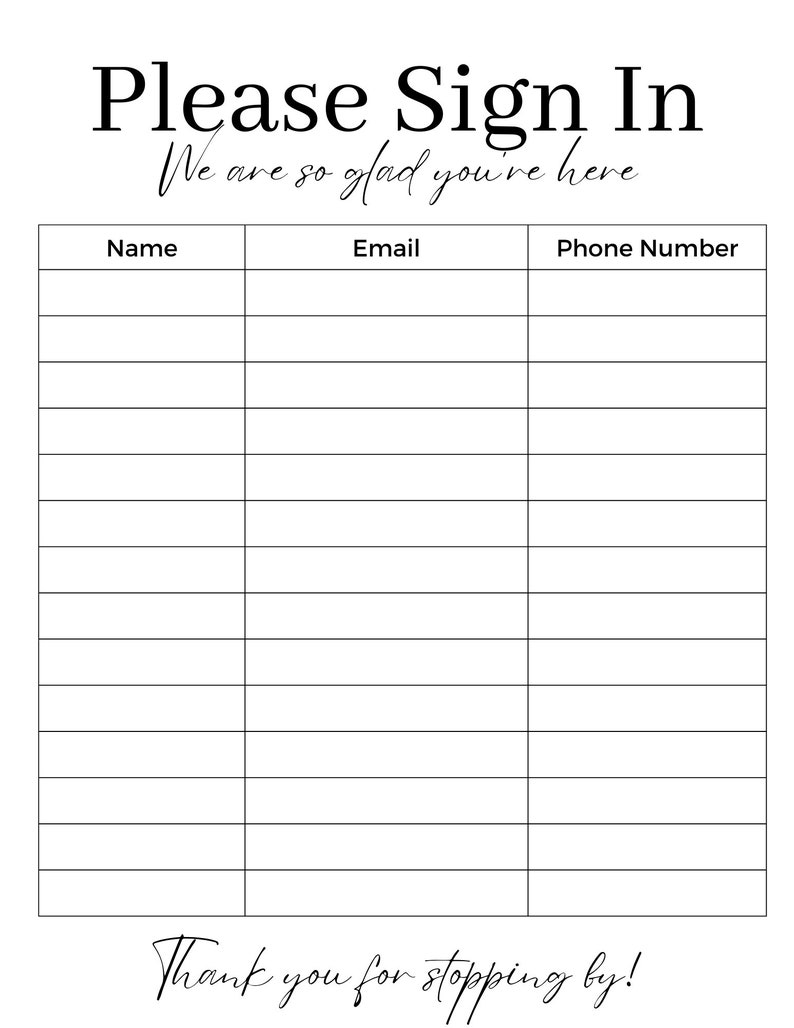 Open House Welcome Sign & Sign in Sheet PDF Real Estate Marketing ...