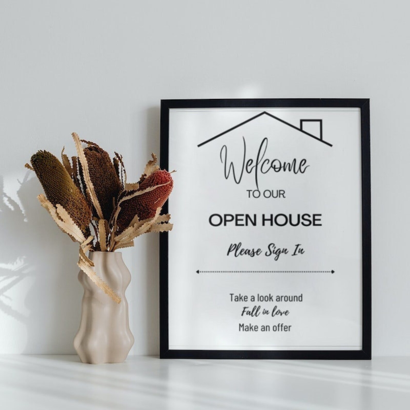 Open House Welcome Sign & Sign in Sheet PDF Real Estate Marketing ...