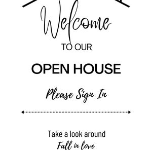 Open House Welcome Sign & Sign in Sheet PDF Real Estate Marketing ...