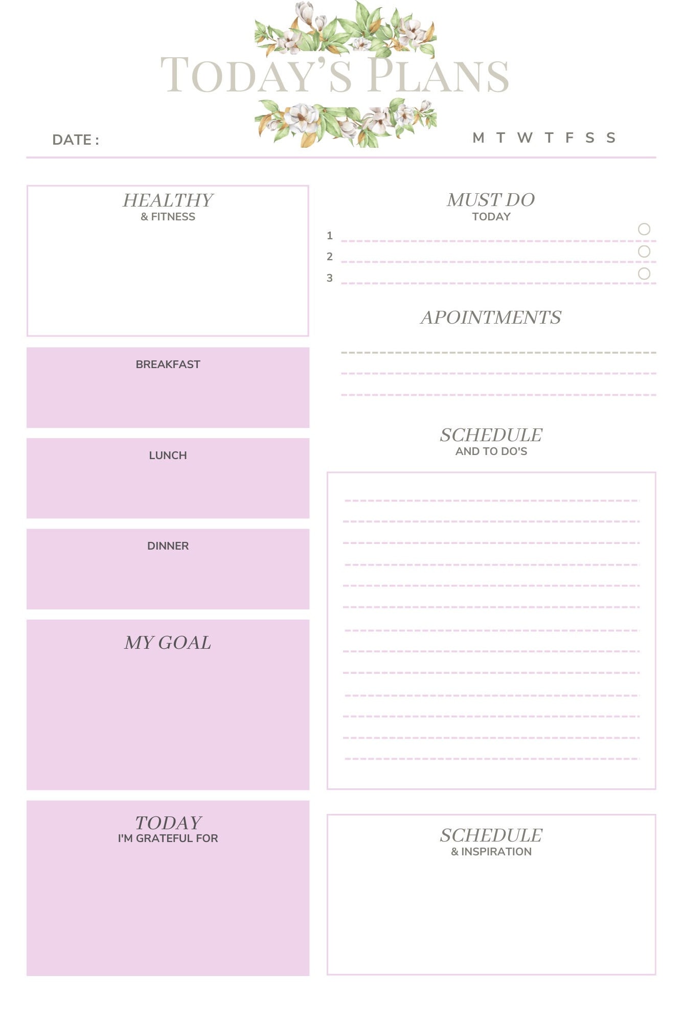 Digital Planner, Printable Planner, Personalized Daily Planners - Etsy