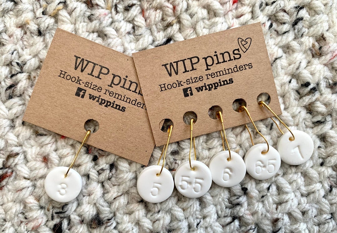 Crochet Hook Size WIP Pins: Crochet Stitch Markers - Etsy