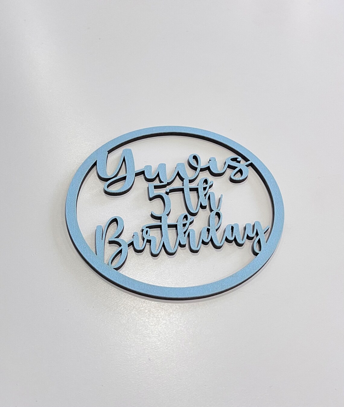 Personalised Wooden Happy Birthday Painted Name Hoop Circle Sign Wall ...