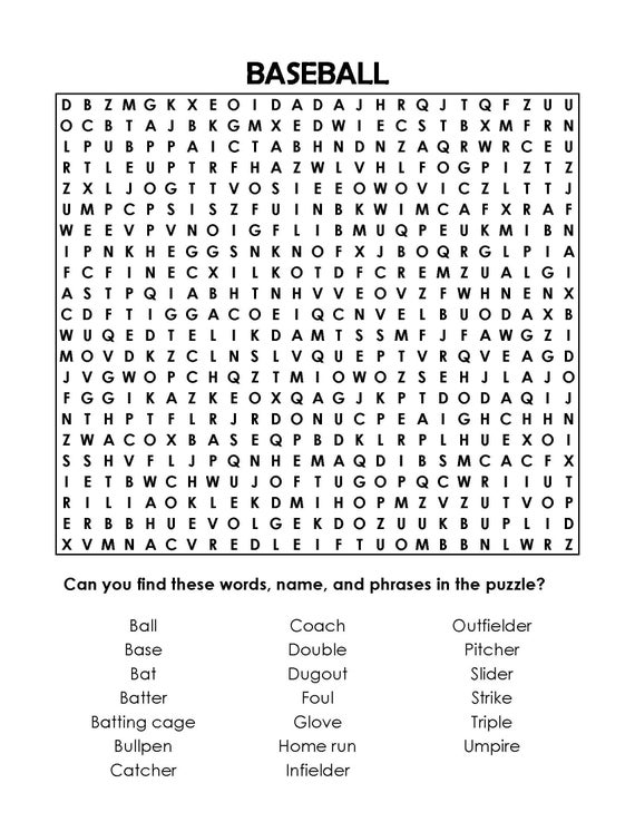 Printable Hard Word Searches