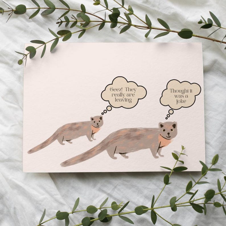 Funny Farewell Card, Possum Design, Goodbye Gift (PDF Printable A5 Size ...