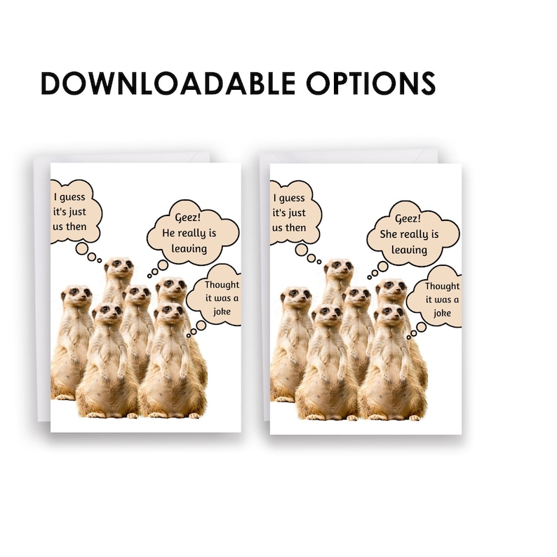 Funny Farewell Card Printable, Digital Goodbye Card, Funny Retirement ...