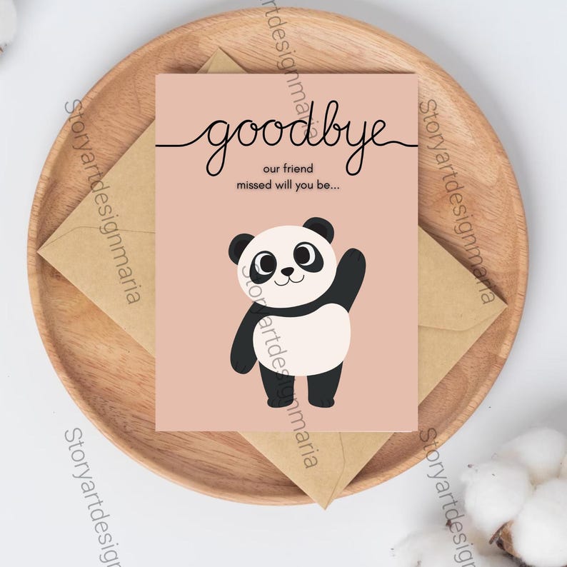 Funny Panda Farewell Card, Printable Goodbye Gift (digital Download A5 ...