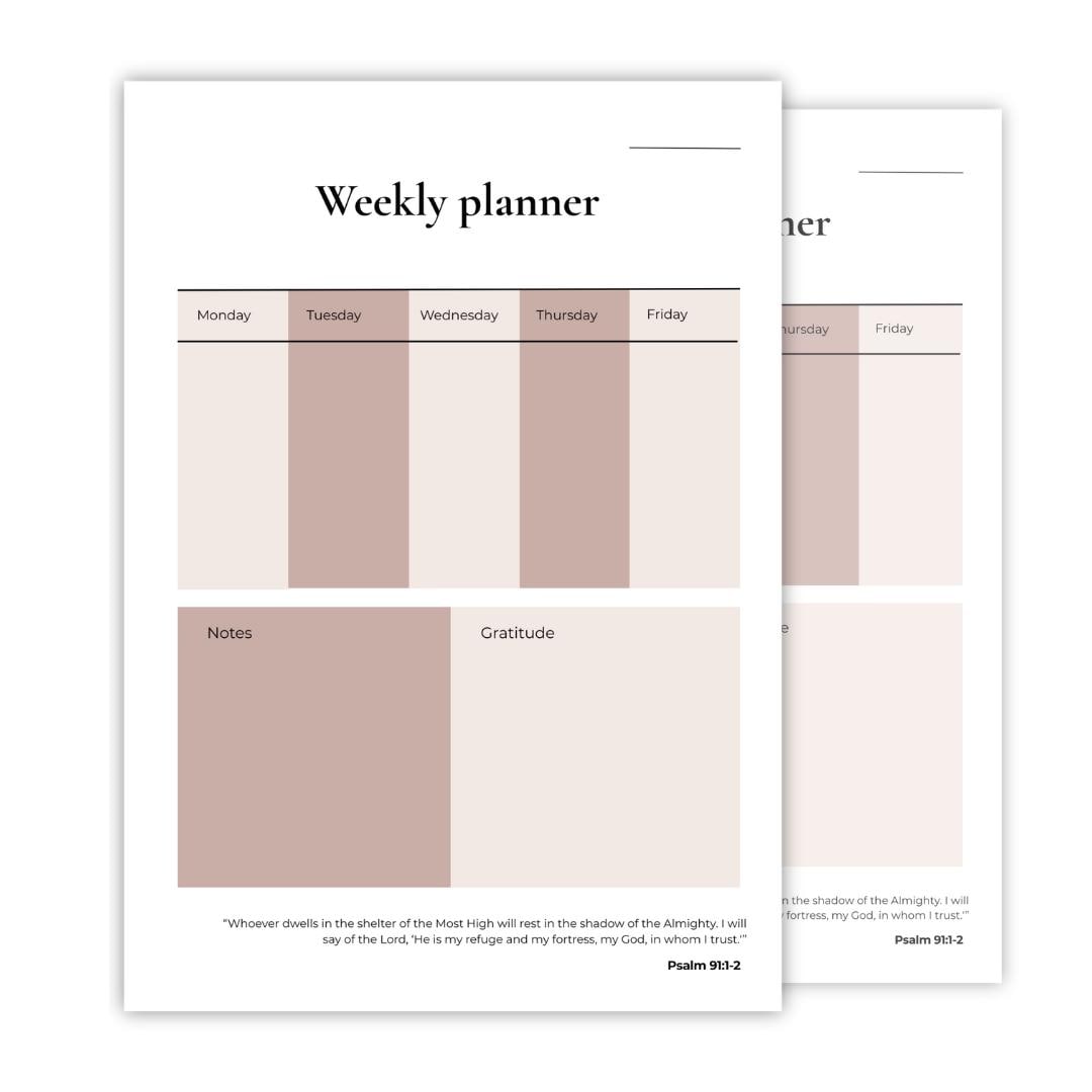Christian Weekly Planner Printable – Minimalist 12-week Faith Planner ...